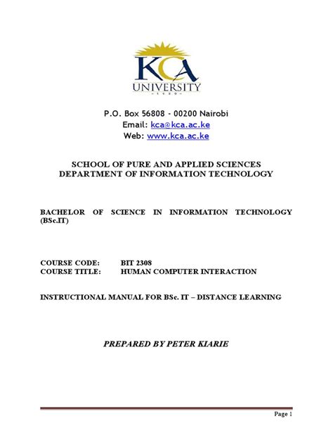Kcau Distance Learning Hci Module Pdf Humancomputer