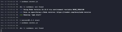 exited with status 127 while running your code render