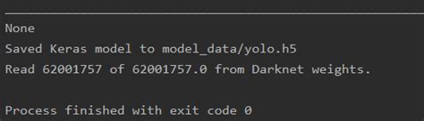 Keras版yolov3运行convertpy时 Pycharm报错：process Finished With Exit Code