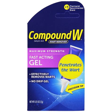 2 Pack Compound W Maximum Strength Wart Remover Fast Acting Gel 0 25 Oz
