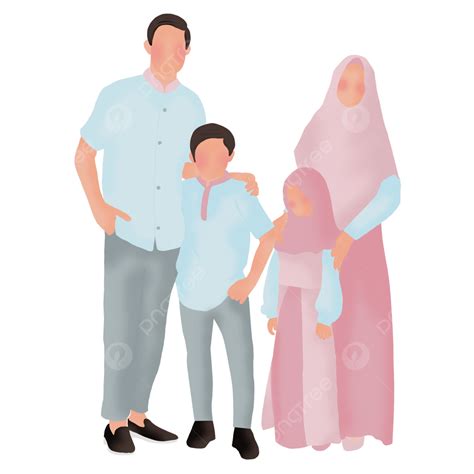 عائلة سعيدة عائلة مسلمة الأسرة الإسلامية صورة عائلية Png وملف Psd