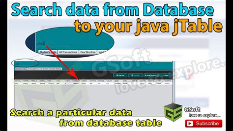 How To Search A Particular Data From Table In Java Netbeans Java