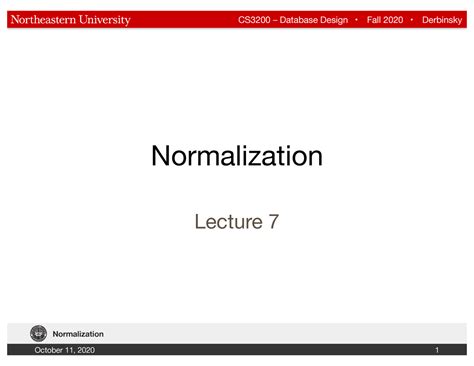lecture 07 normalization normalization lecture 7 normalization