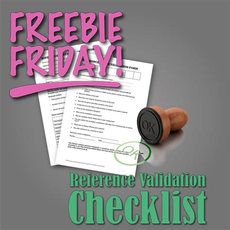 Reference Validation Checklist Todays Friday Freebie1080 Early Years