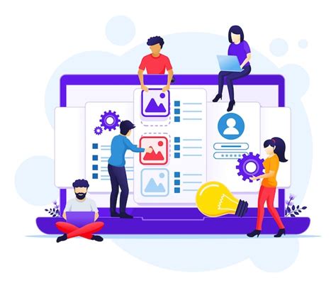 Premium Vector Ui Ux Design Concept People Creating An Application