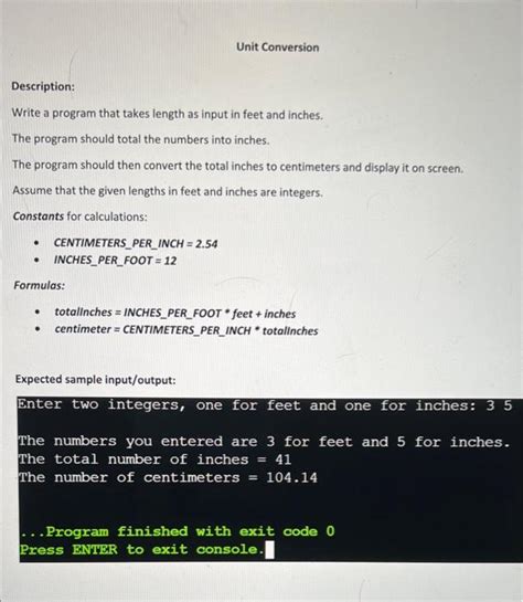Solved Unit Conversion Description Write A Program That