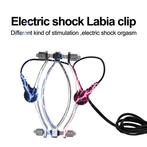 Electric Shock Labia Clip BDSM Leash Labia Clip Clitoris Clamps Sex Toys For Women Adult Games G