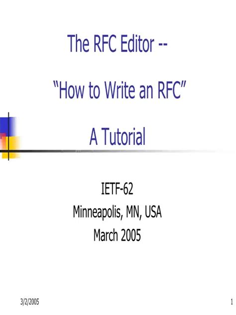 The RFC Editor How To Write An RFC A Tutorial DocsLib