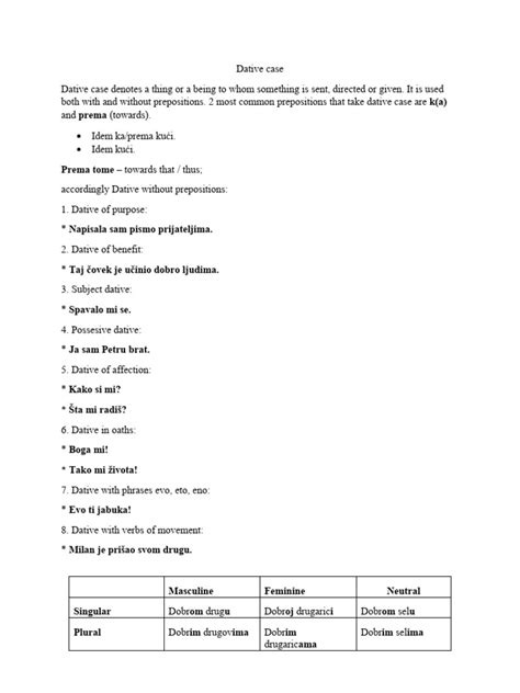 Dative Case Pdf