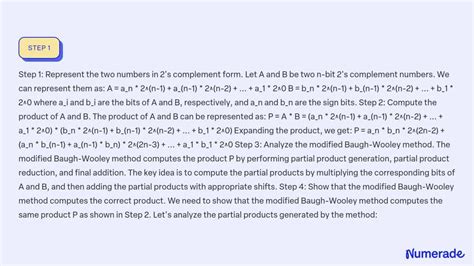 Solvedprove That The Modified Baugh Wooley Method For Multiplying 2 S