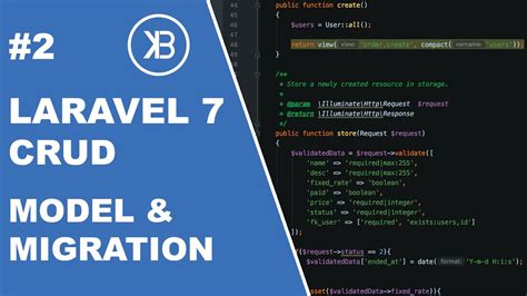 Laravel 7 Crud Tutorial 2 Create Model And Migration Youtube
