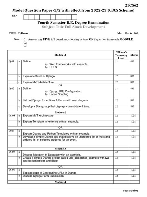 Fsd Model Question Paper Pdf Internet Computer Programming