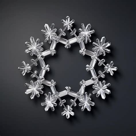 premium ai image a close up of a snowflake on a black surface