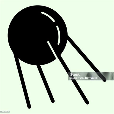 위성 단색 아이콘입니다 하얀 배경에 둥근 그림자 상형 문자 스타일의 픽토그램이 있는 우주 스푸트니크 탐사와 연구는 모바일 개념의 웹 디자인을 나타냅니다 벡터 그래픽 검은색에