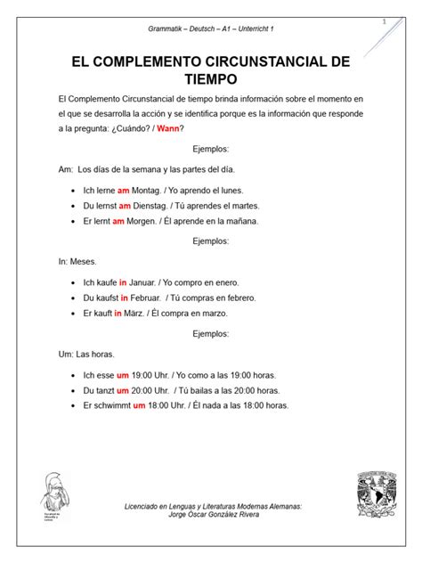 6 Clase 2 El Complemento Circunstancial De Tiempo Pdf