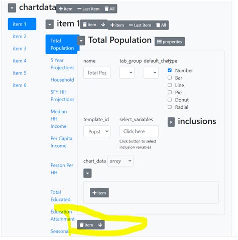 delete button item is not coming on top for object data type · issue