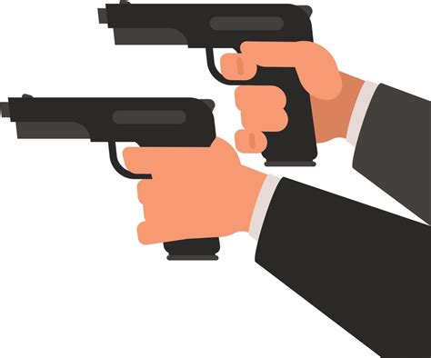Vector Image Of Hands With Guns 22599691 Vector Art At Vecteezy