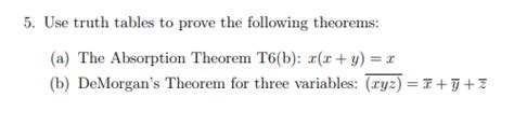 Solved Use Truth Tables To Prove The Following Theorems A The Course Hero