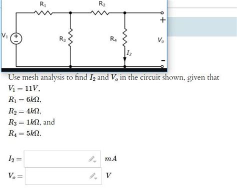 Solved Use Mesh Analysis To Find I2 And Vo In The Circuit