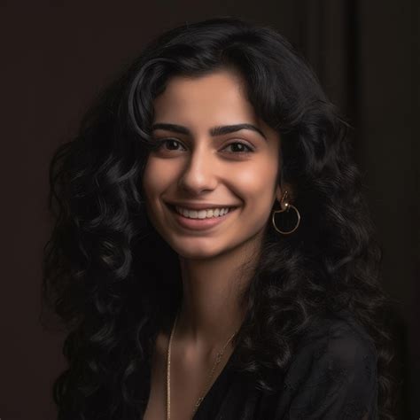 Premium Ai Image Egyptian Arab Woman Portrait With Black Hair Smile