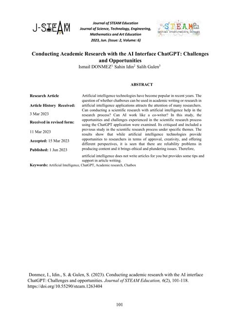Pdf Conducting Academic Research With The Ai Interface Chatgpt
