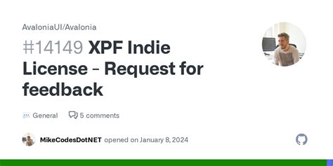 Xpf Indie License Request For Feedback · Avaloniaui Avalonia · Discussion 14149 · Github