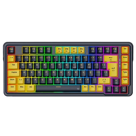 Redragon Elf Teclado Mecânico 75 Preto E Amarelo Rgb Com Switch Melt Gold