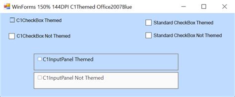 High Dpi C1checkbox And C1inputpanel Problems Winforms Edition