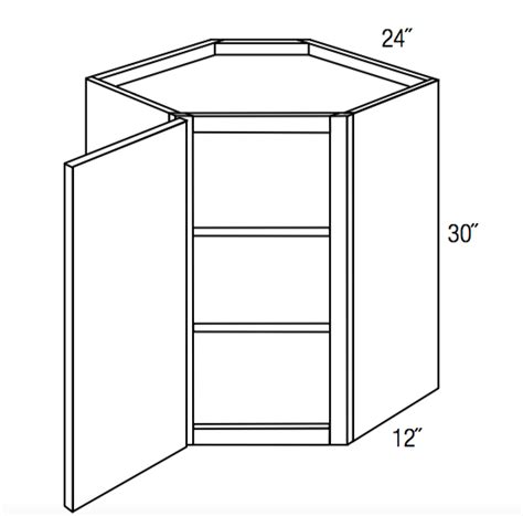 Wdc2430 Norwich Recessed Corner Diagonal Wall Cabinet Single
