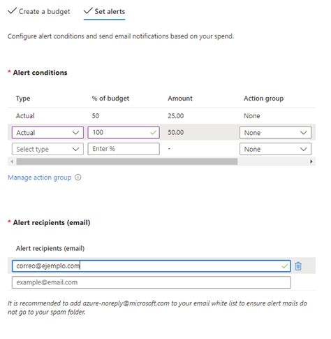 how to create cost alerts in microsoft azure