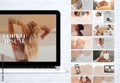 Minimal Naif Nude Forms Presentation Stock Template Adobe Stock