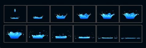 Premium Vector Corona Water Splash Sprite Sheet Dynamic Splashing