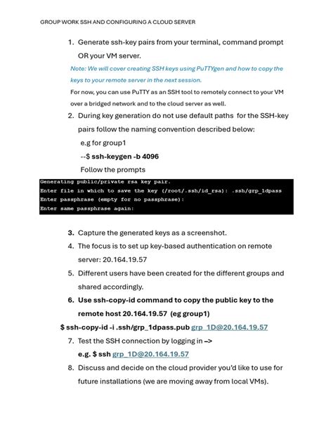 Ssh And Server Creation 3d Instructions Pdf Secure Shell Sudo
