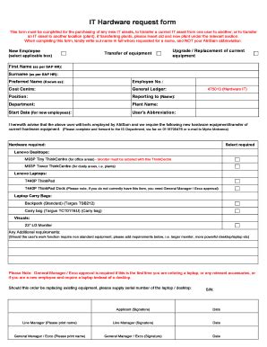 Fillable Online IT Hardware Request Form Fax Email Print PdfFiller