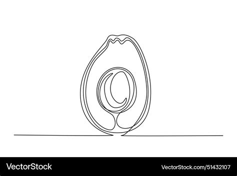 Single Continuous Line Drawing Half Slice Healthy Vector Image