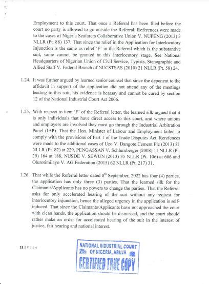 Industrial Courts Ruling Ordering Asuu To Call Off Strike Full