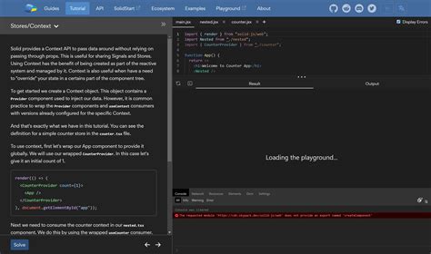 Playground In Tutorial Is Not Loading · Issue 137 · Solidjssolid Playground · Github