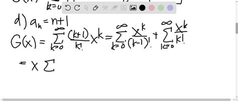 Find A Closed Form For The Exponential Generating Function For The