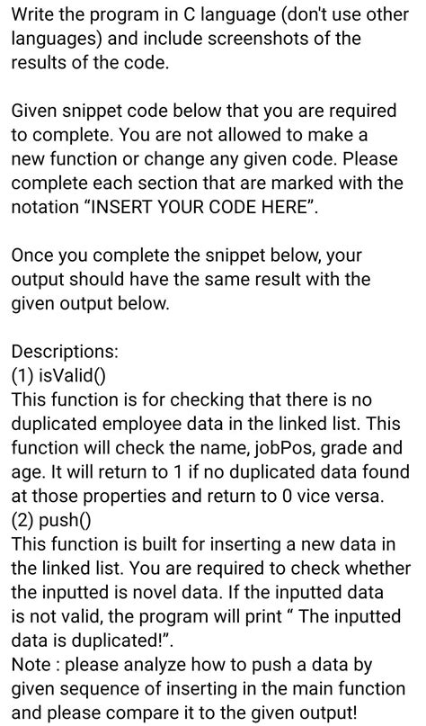 Solved Write The Program In C Language Dont Use Other