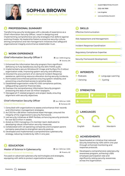 Ciso Resume Template