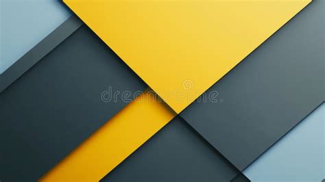 Minimalist Composition Featuring Overlapping Geometric Shapes In Yellow