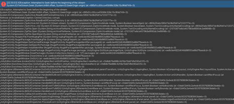 error ioexception attempted to seek before the beginning of the stream · issue 10235