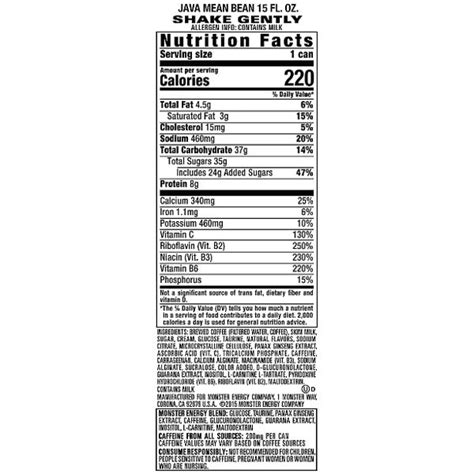 Monster Energy Drink Java Variety Pack 15 Oz 24 Count