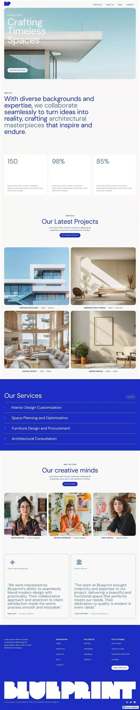 Blueprint Webflow Html Website Template On Landbook Get Inspired By