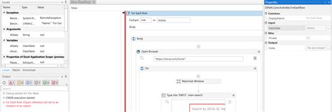 For Each Row Object Reference Not Set An Instance Of An Object Learning Hub Uipath