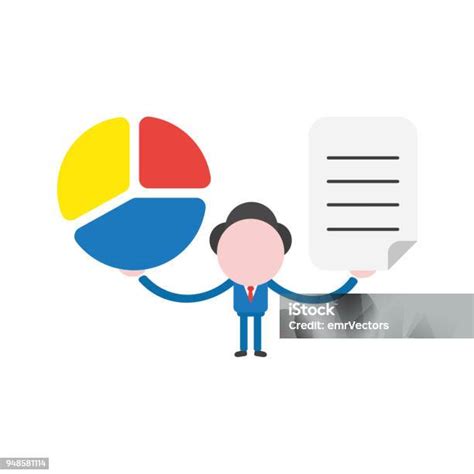 벡터 일러스트 레이 션 사업가 문자 3 부품 다이어그램 원형 차트 쓰여진된 종이 들고 0명에 대한 스톡 벡터 아트 및 기타 이미지 0명 개성 개념 경영자 Istock