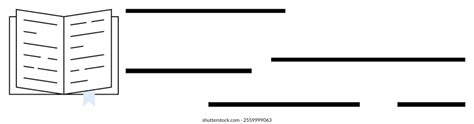 Open Book Lines On Pages Accompanied Stock Vector Royalty Free