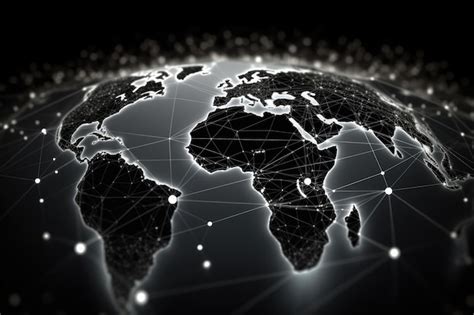 Premium Photo Global Network Connection Over The World Map 3d Rendering Toned Image Ai Generated