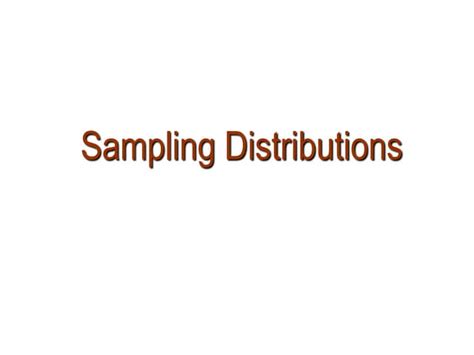 Chapter Three Sampling Distributions 1 Ppt
