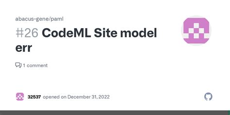 Codeml Site Model Err · Issue 26 · Abacus Genepaml · Github